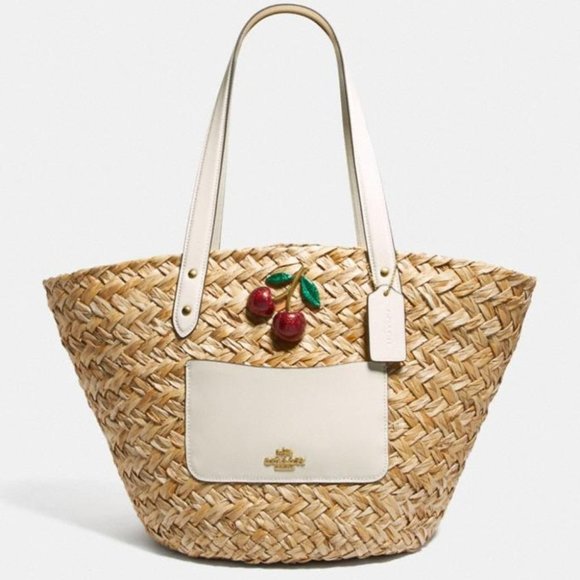 Coach | Bags | Nwt Coach Cherry Straw Tote Handbag | Poshmark